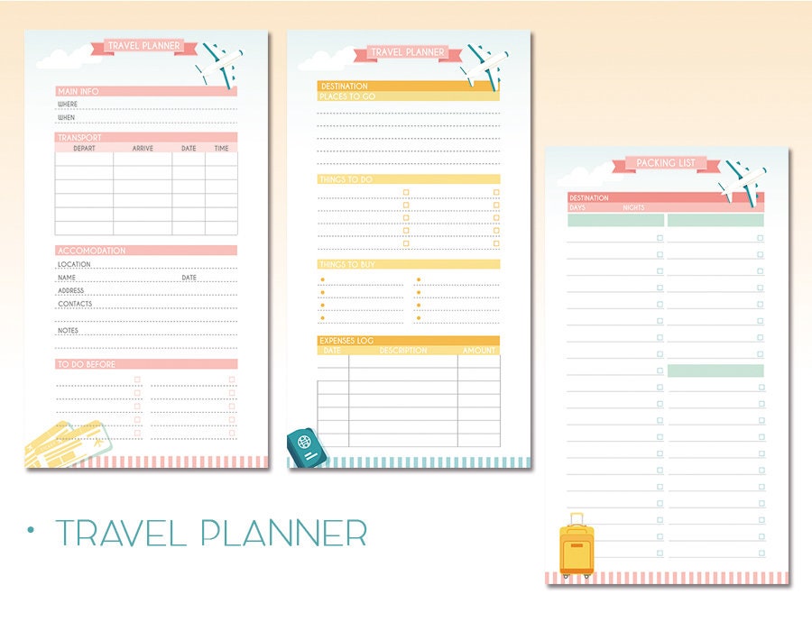 Printable Summer Planner Summer Journal Daily Inserts Filofax | Etsy