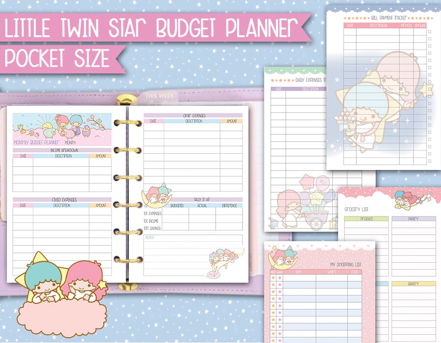 Printable Kakebo Filofax Pocket Size Budget Planner Kawaii - Etsy
