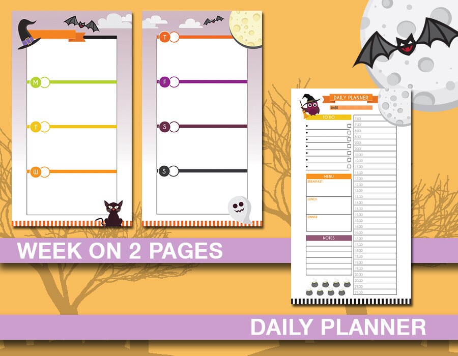 Halloween Planner Personal Filofax Planner October Holiday - Etsy
