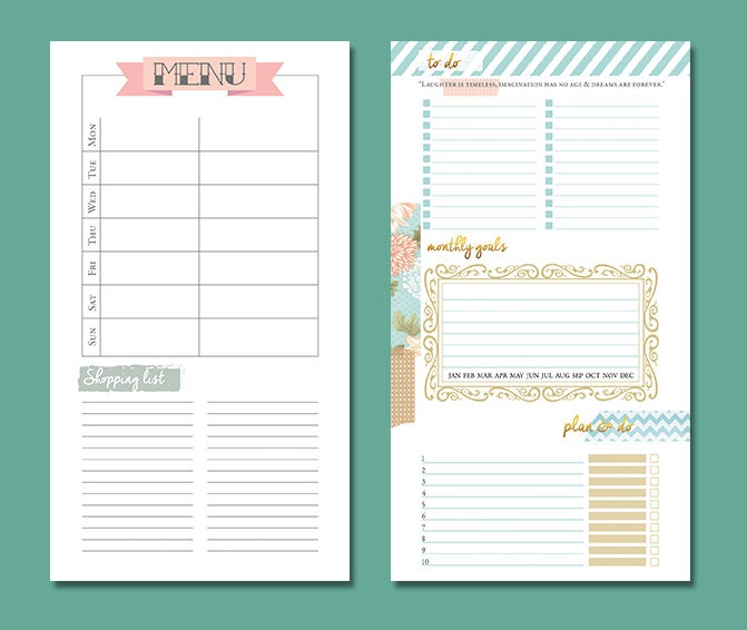 Color Crush Style Planner Inserts Filofax Personal Size - Etsy