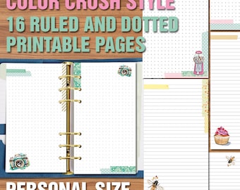 Color Crush Style Planner Inserts Filofax Personal Size | Etsy