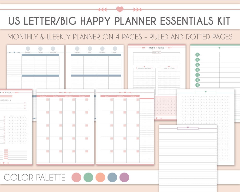Big Happy planner essential pack weekly planner monthly | Etsy