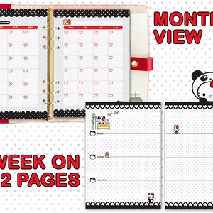 A5 Planner Panda Printable Planner Inserts, Week on Two Pages, Weekly ...