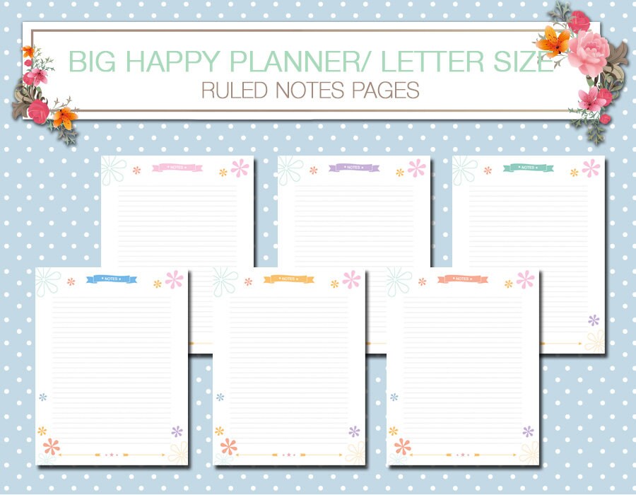 Letter Size Big Happy Planner Printable Weekly and Monthly Planner ...
