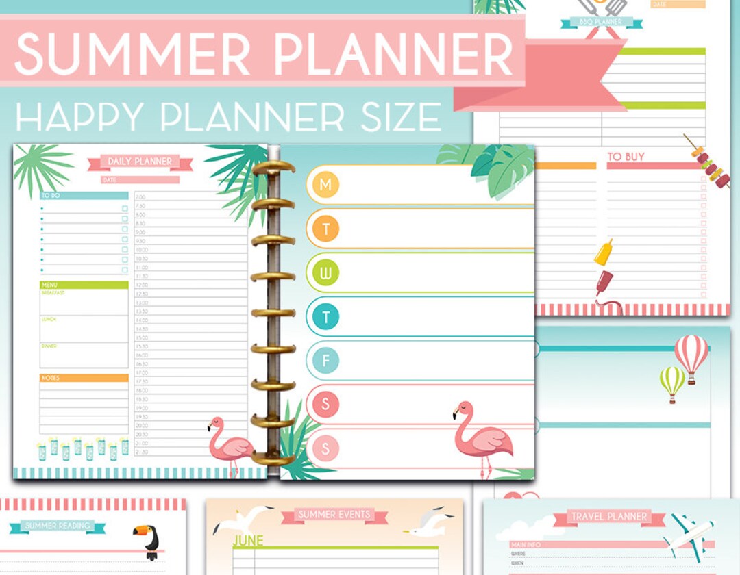 Happy planner inserisce agenda estiva diario estivo inserti giornalieri ...