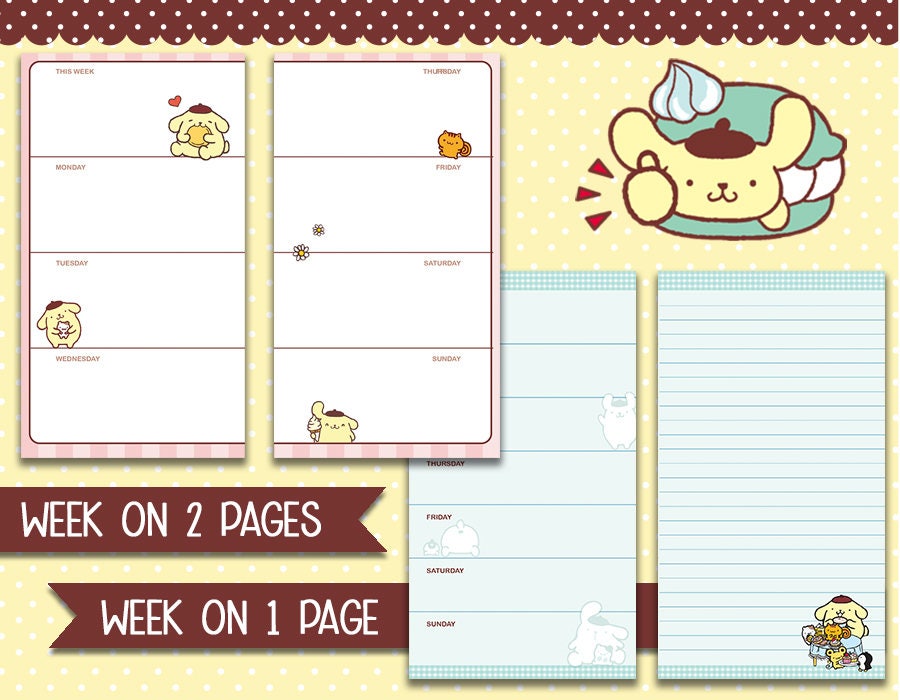 Printable Cute Kawaii Planner Kit Filofax Personal Size Week | Etsy