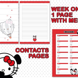 A5 Planner Panda Printable Planner Inserts, Week on Two Pages, Weekly ...