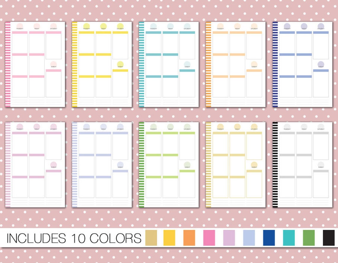 A5 Planner Printable Undated Weekly Planner on 4 Pages With - Etsy