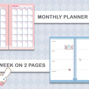 Planner Kit Cute Kawaii Printable Personal Planner Weekly Planner ...