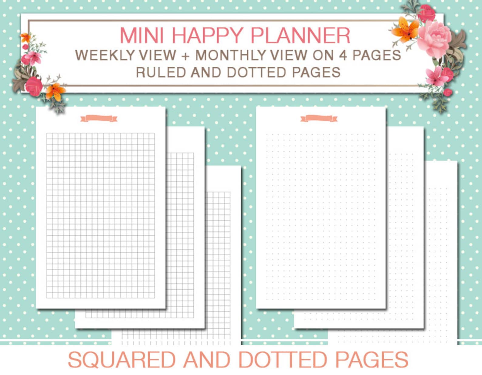 Mini Happy Planner Printable Kit Weekly and Monthly Planner Inserts ...