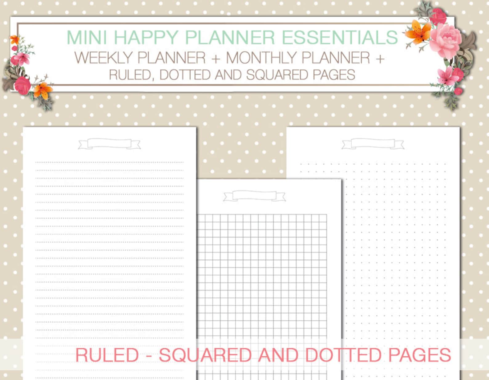 Mini Happy Planner Printable Kit Weekly and Monthly Planner - Etsy