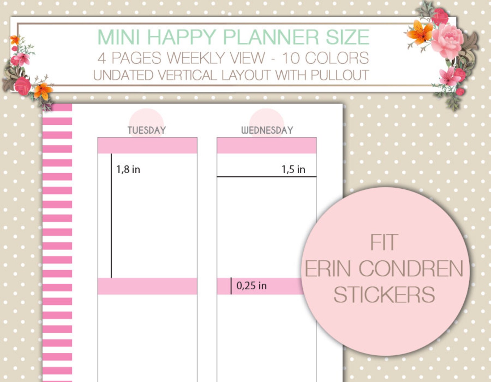 Mini Happy Planner Printable Undated Weekly Planner on 4 Pages - Etsy