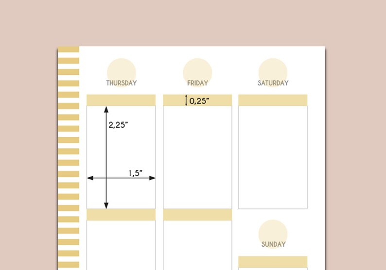 A5 weekly planner vertical layout boxed inserts 10 colors | Etsy