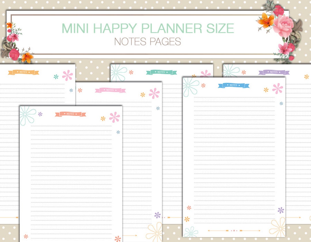 Mini Happy Planner Printable Planner Inserts PDF 4.5 X 7 Inches Mini ...