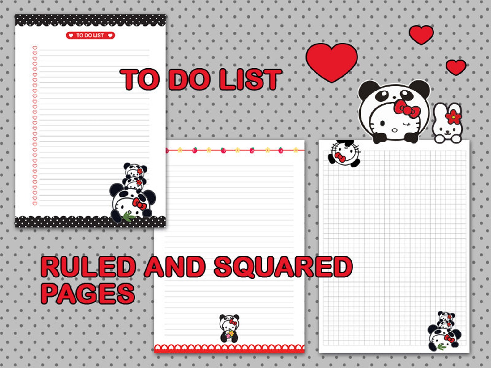 A5 Planner Panda Printable Planner Inserts Week on Two Pages | Etsy