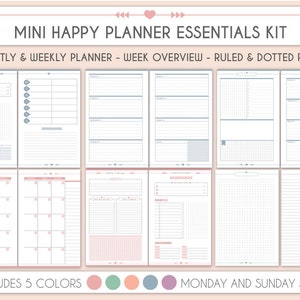 Mini Happy Planner Essential Pack, Weekly Planner, Monthly Planner ...
