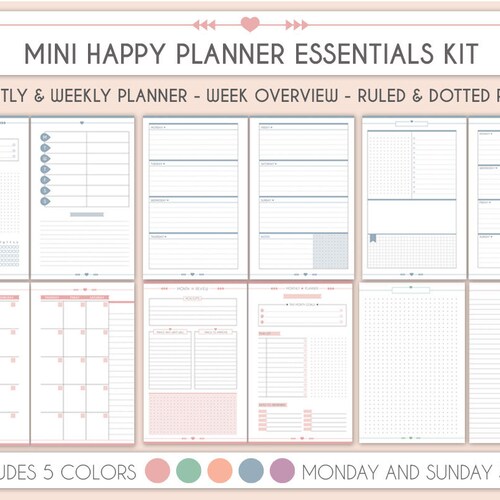 Mini Happy Planner Essential Pack Weekly Planner Monthly - Etsy
