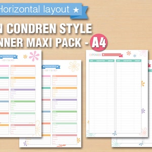 Erin Condren Style Planner Horizontal Layout Printable Maxi Pack Monday ...