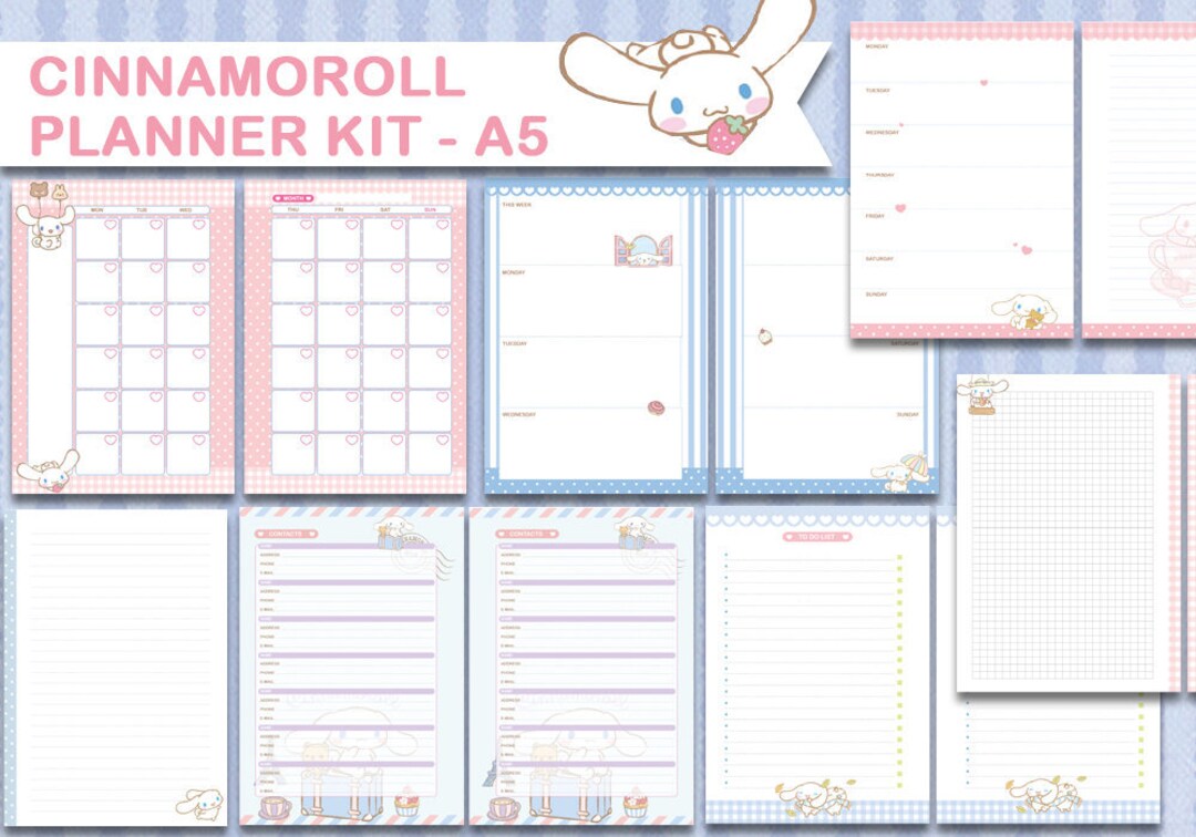 Planner Kit Cute Bunny Printable A5 Planner Weekly Planner Monthly ...