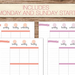 Letter Size Big Happy Planner Printable Weekly and Monthly Planner ...