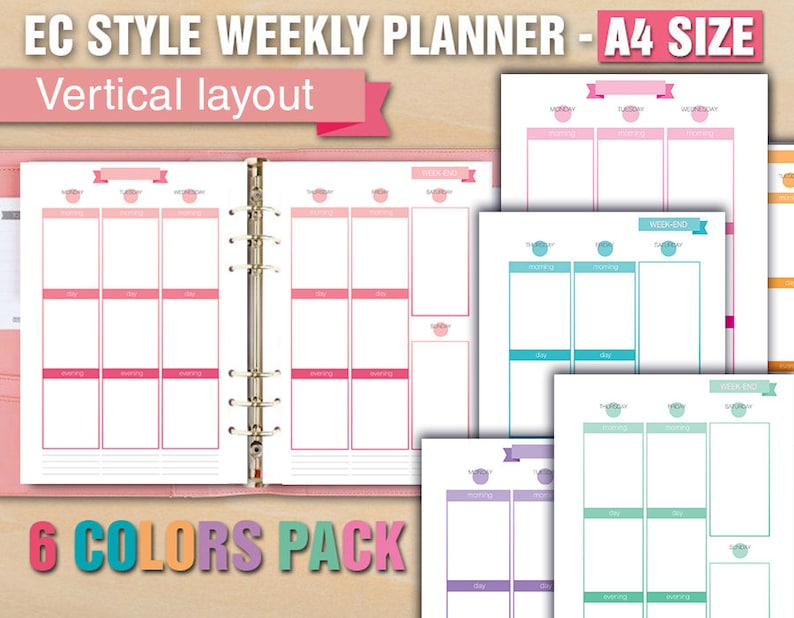 Erin Condren style A4 planner vertical layout Maxi Pack size | Etsy