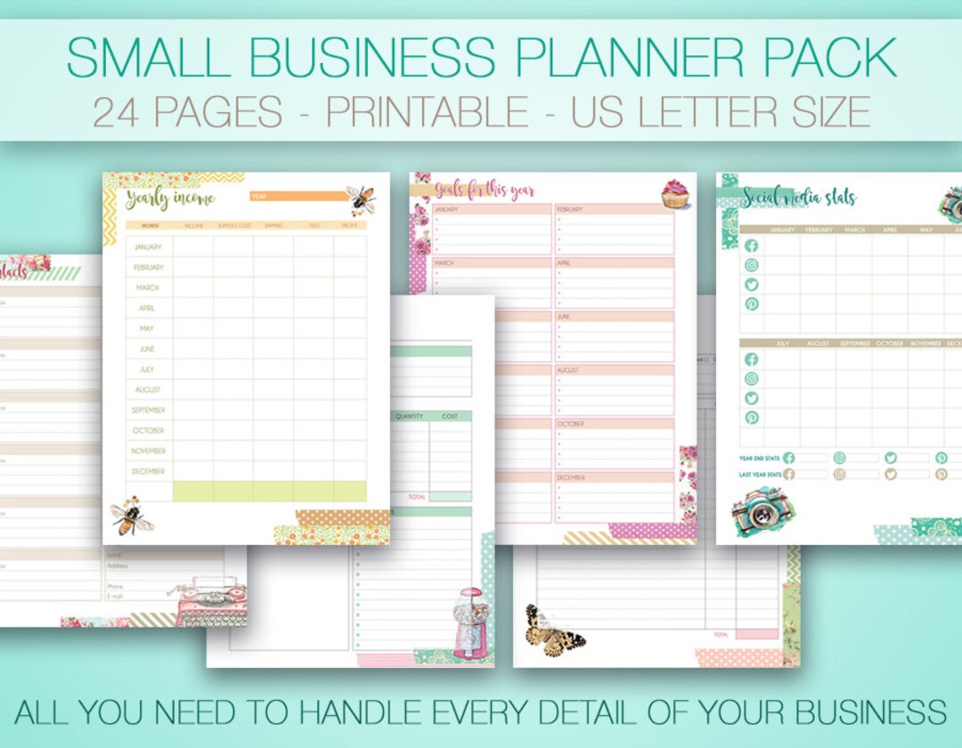 Small Business Planner Printable Etsy Online Business Organizer Project ...