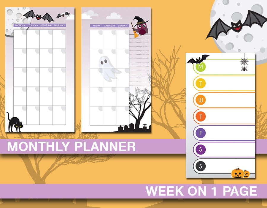 Halloween Planner Personal Filofax Planner October Holiday - Etsy