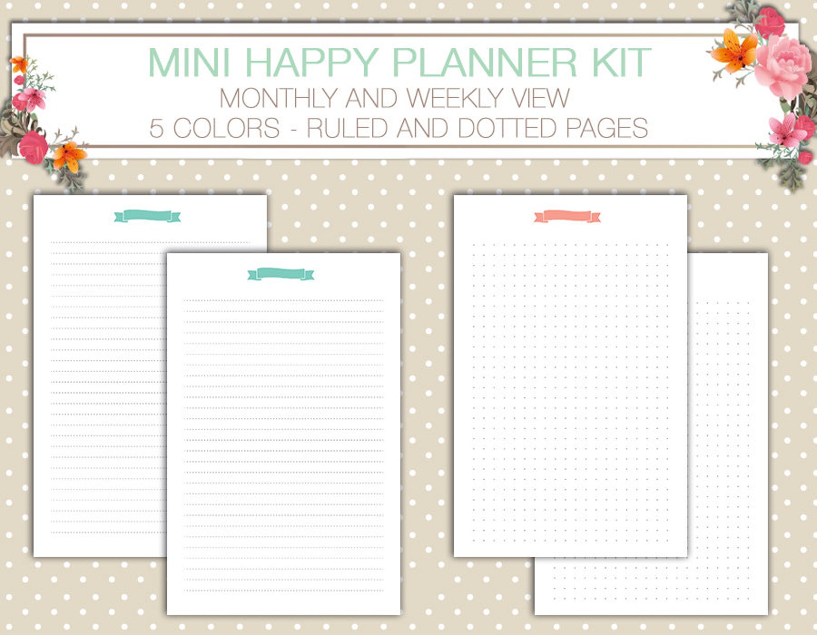 Mini Happy Planner Printable Kit Weekly and Monthly Planner - Etsy