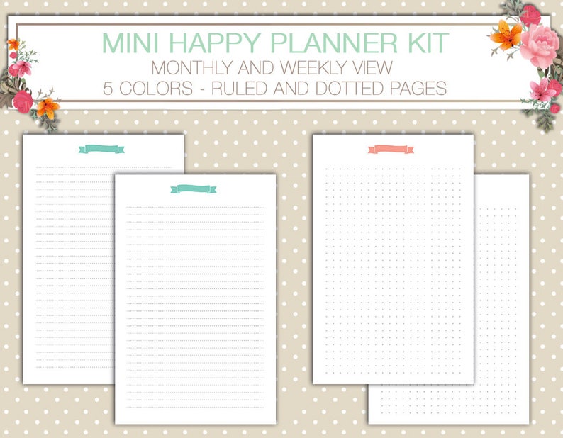 Mini Happy Planner Printable Kit Weekly and Monthly Planner - Etsy
