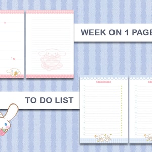 Planner Kit Cute Bunny Printable A5 Planner Weekly Planner Monthly ...
