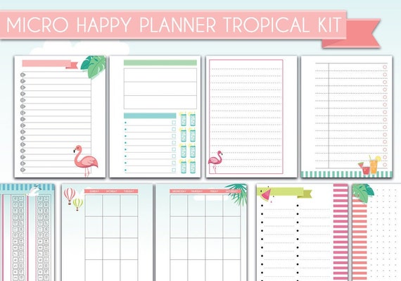 Micro Happy Planner Printable Inserts Micro Notes Bundle Happy | Etsy