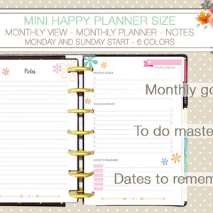 Mini Happy Planner Size Essentials - Weekly and Monthly Planner - Etsy