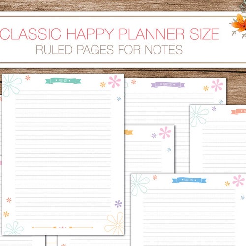 Happy Planner Printable Planner Inserts PDF 7 X 9.25 Classic | Etsy