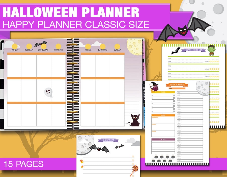 Happy Planner Halloween Planner Printable October Holiday - Etsy