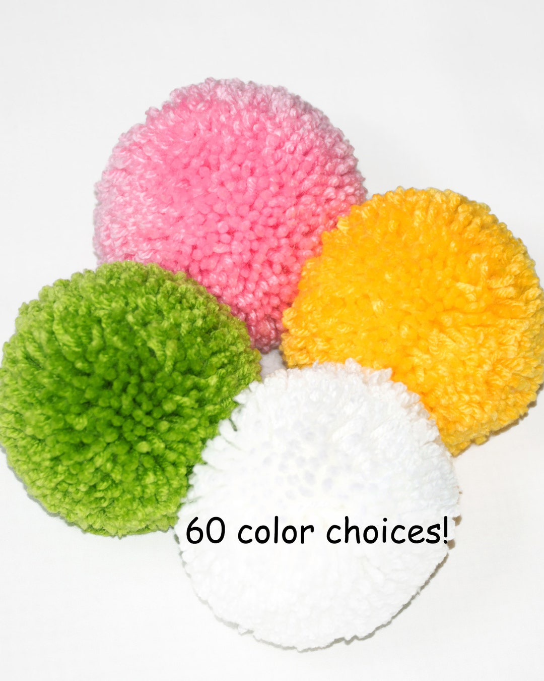 4 Extra Large Pom Poms in 60 Colors: 4" Yarn Balls for DIY Crafts - Etsy UK