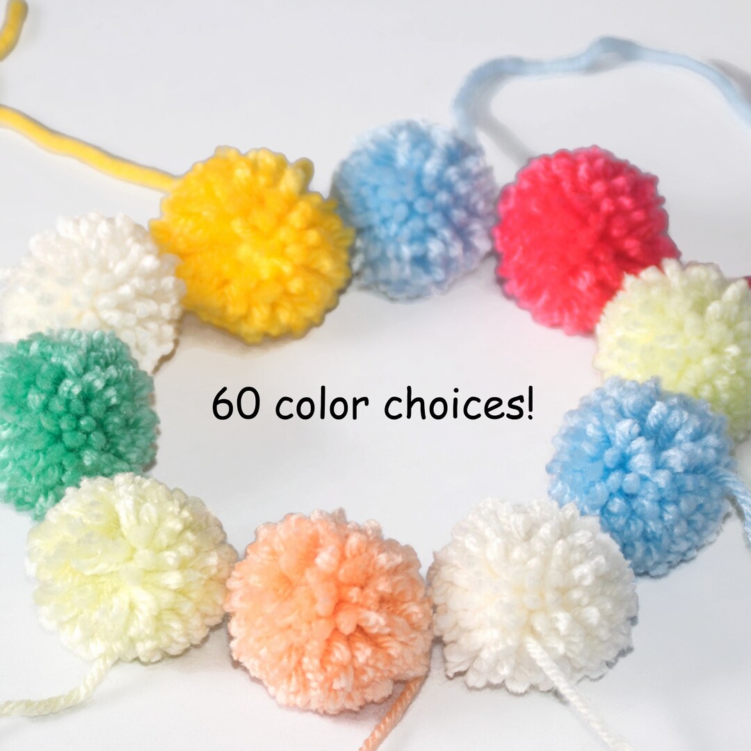 Ten 1 Inch Pom Poms Custom Made in 60 Colors - Extra Small Yarn Balls ...