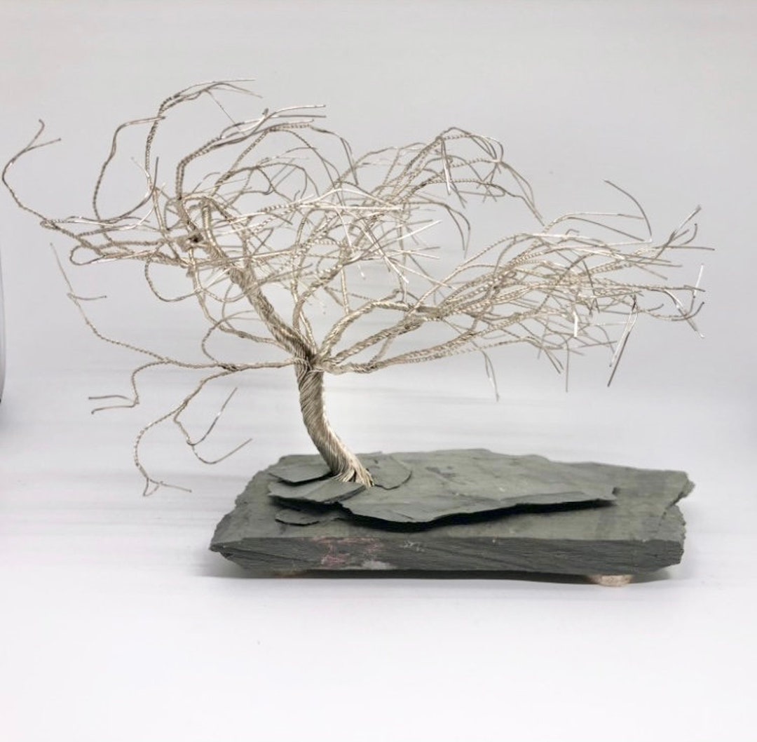 Mid-century Modern Twisted Silver Wire Tree Sculpture - Etsy