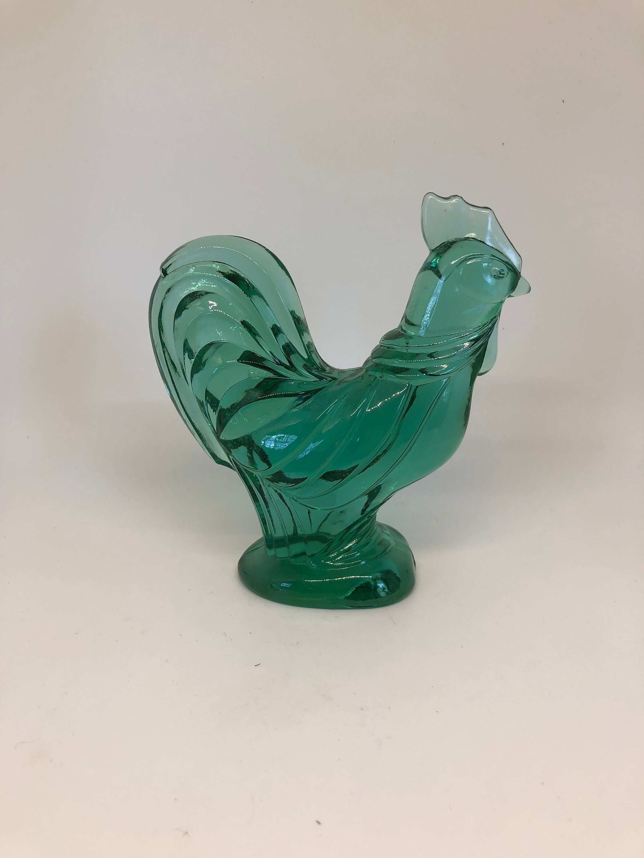Vintage Fenton Teal Green Art Glass Rooster Figurine - Etsy