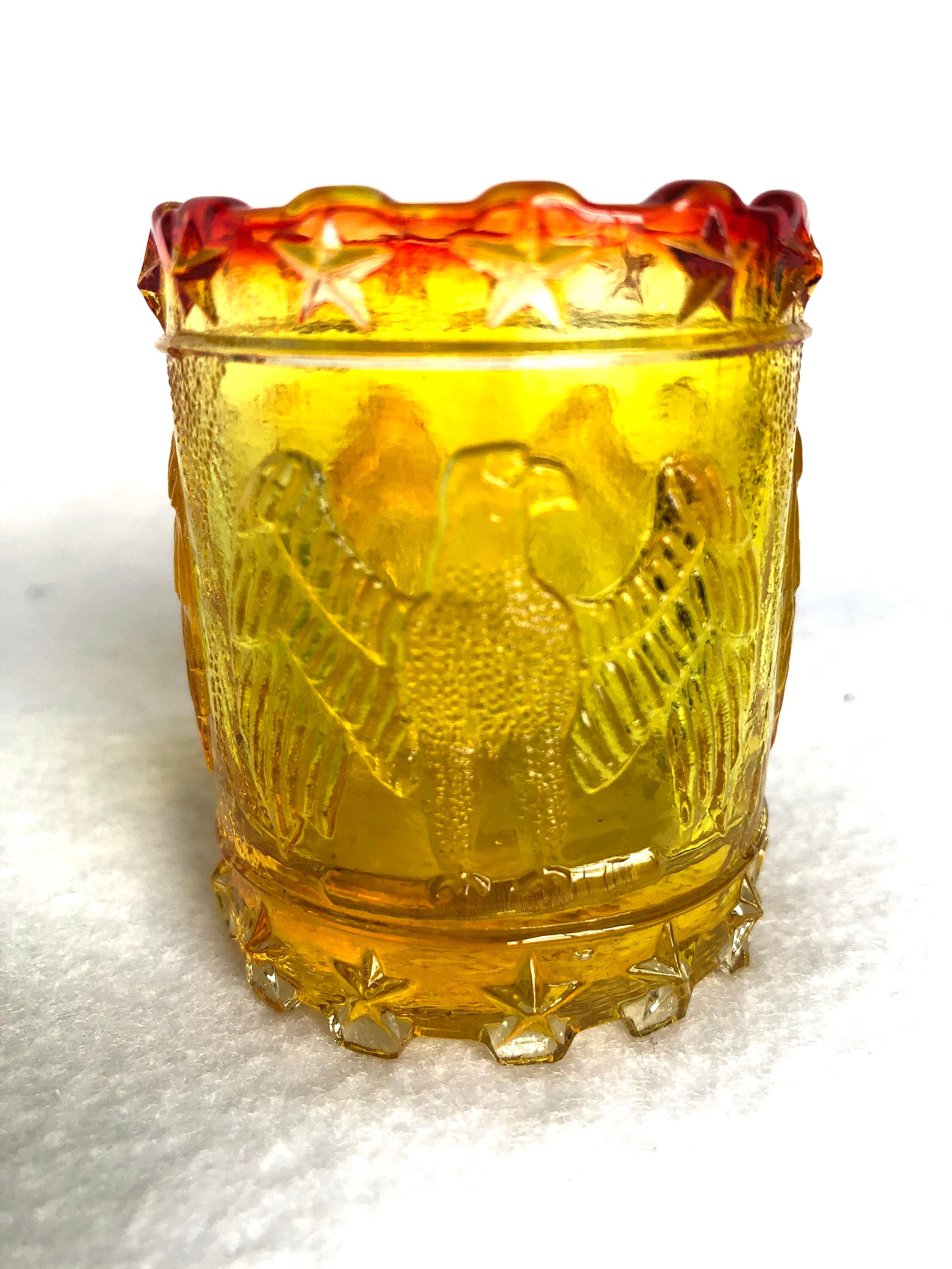 Kanawha Amberina Star and Eagle Toothpick Holder | Etsy