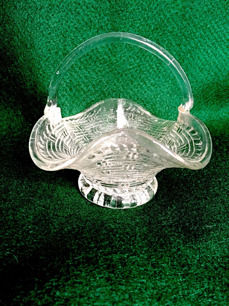 Antique Fenton Glass Basket Centerpiece - Etsy