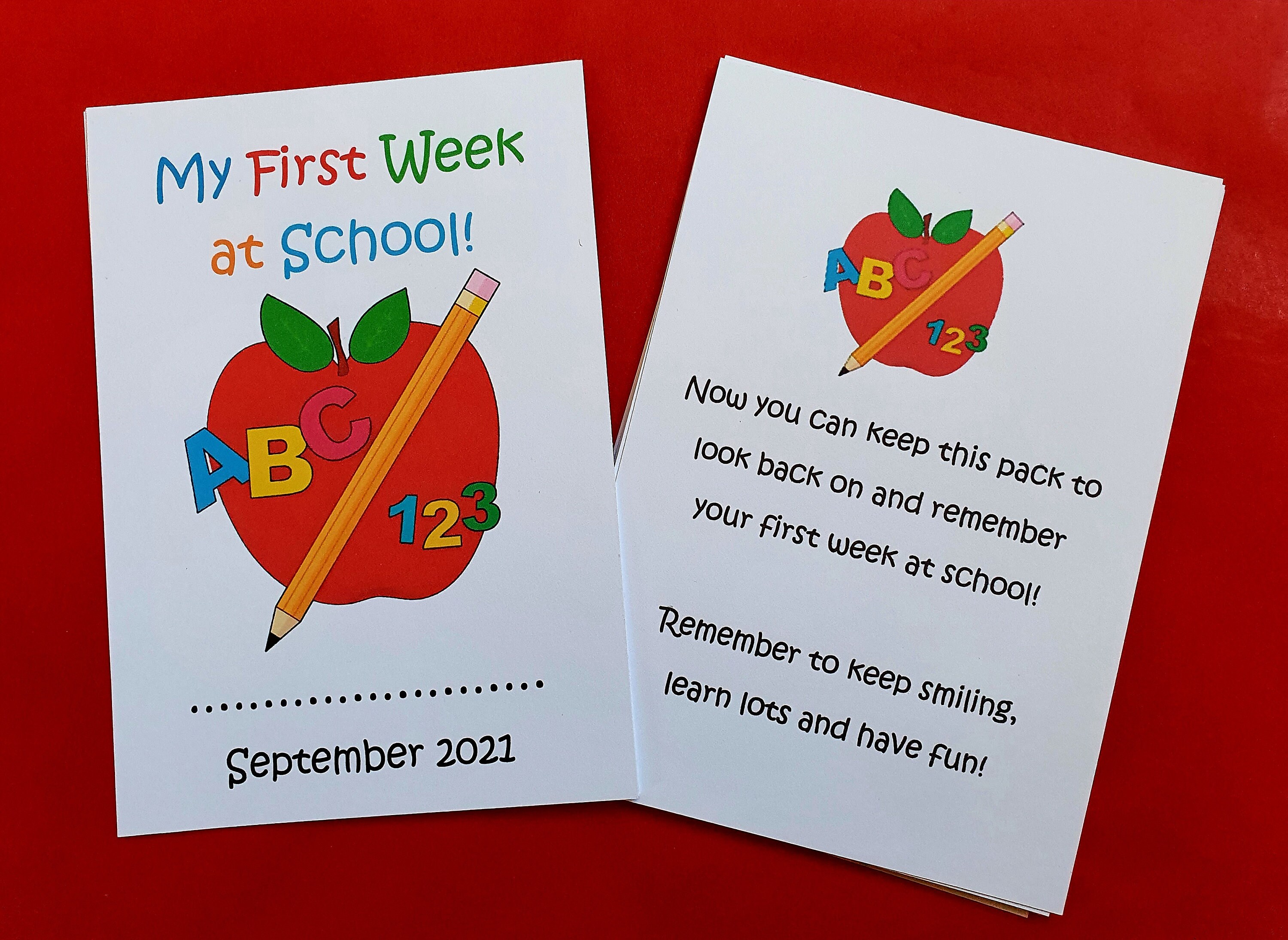 First Week at School Scrapbook Pack Memories Gift A6 or A5 First Day ...