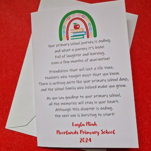 Year 6 Leavers Card / Last Day at Primary / Leaving School Card - Etsy ...