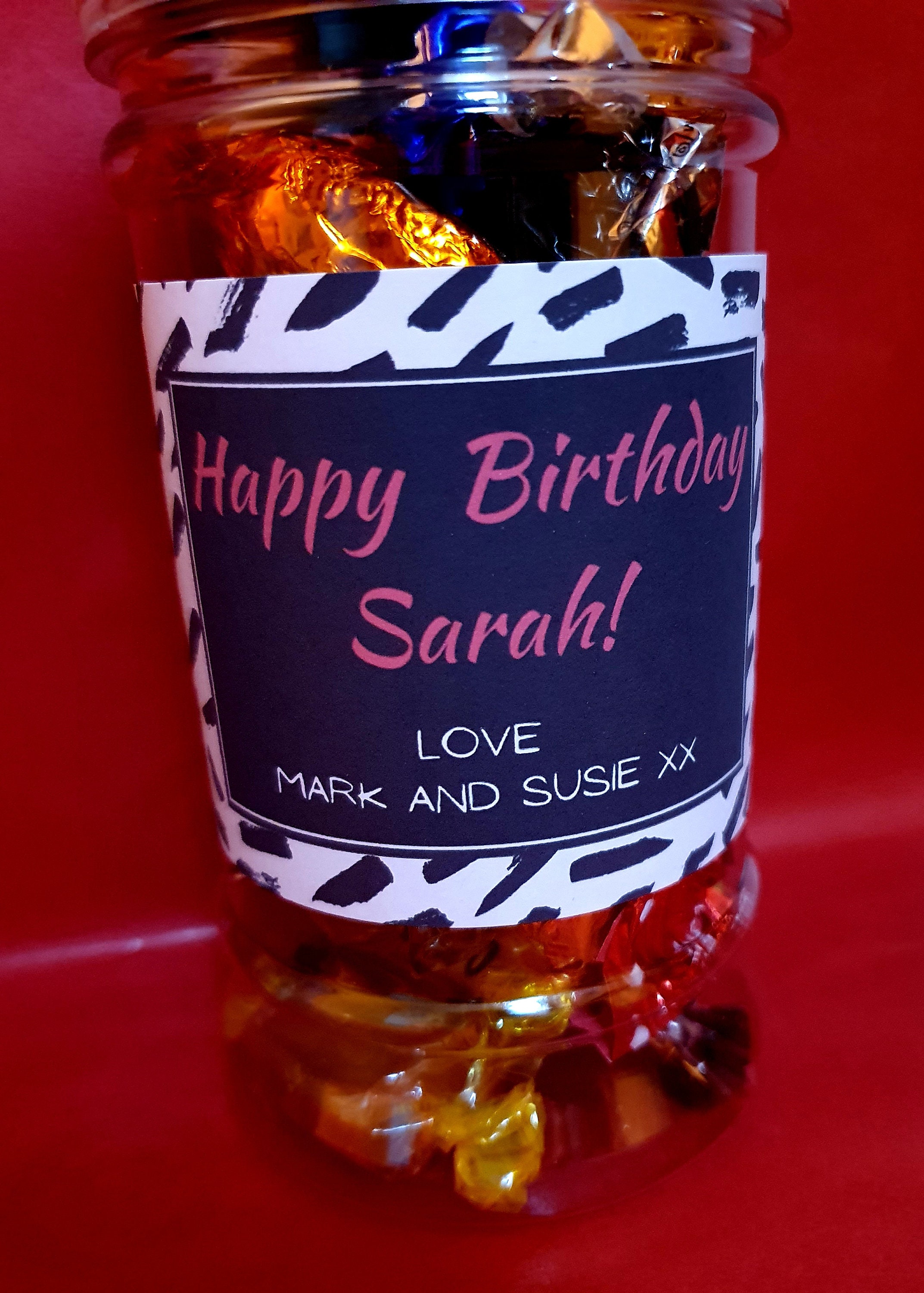 Personalised Birthday Filled Sweets / Chocolate Jar - Gift Present Mum ...