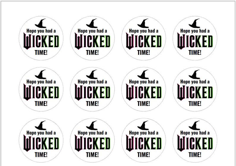 Wicked Inspired Stickers: Party Favor Labels (40mm) - Etsy