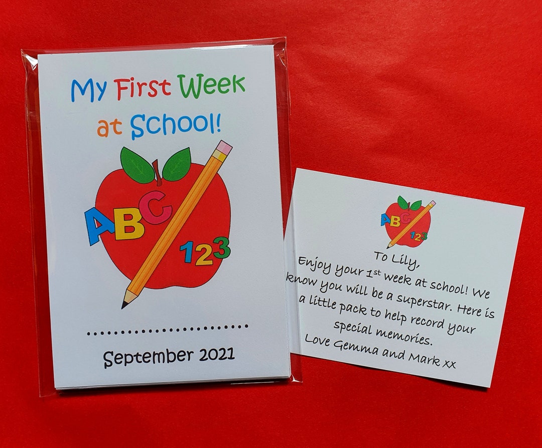 First Week at School Scrapbook Pack Memories Gift A6 or A5 First Day ...