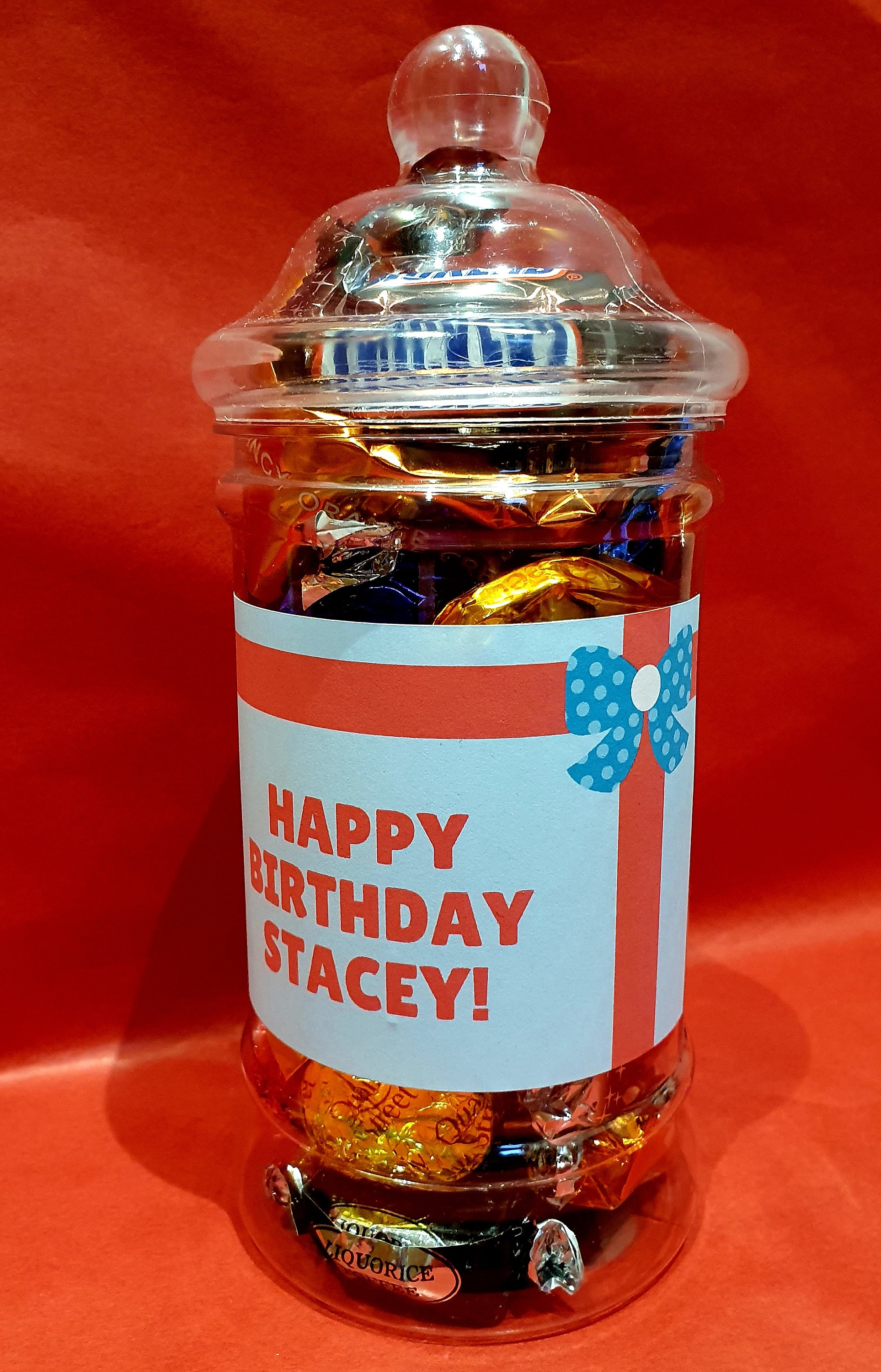 Personalised Birthday Filled Sweets / Chocolate Jar - Gift Present Mum ...