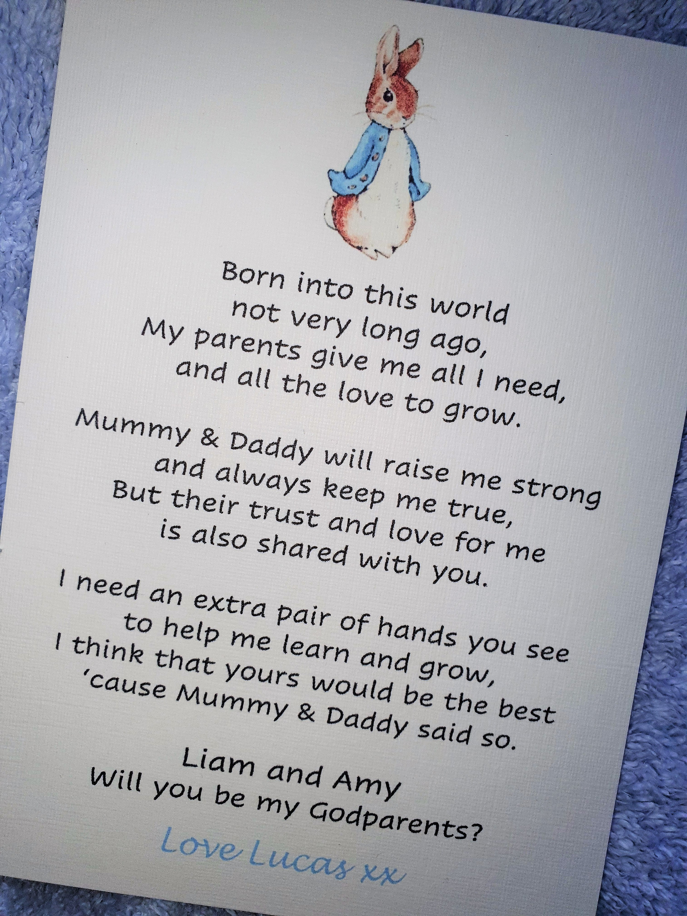 Peter Rabbit Will You Be My Godparent / Godmother/ Godfather/ | Etsy