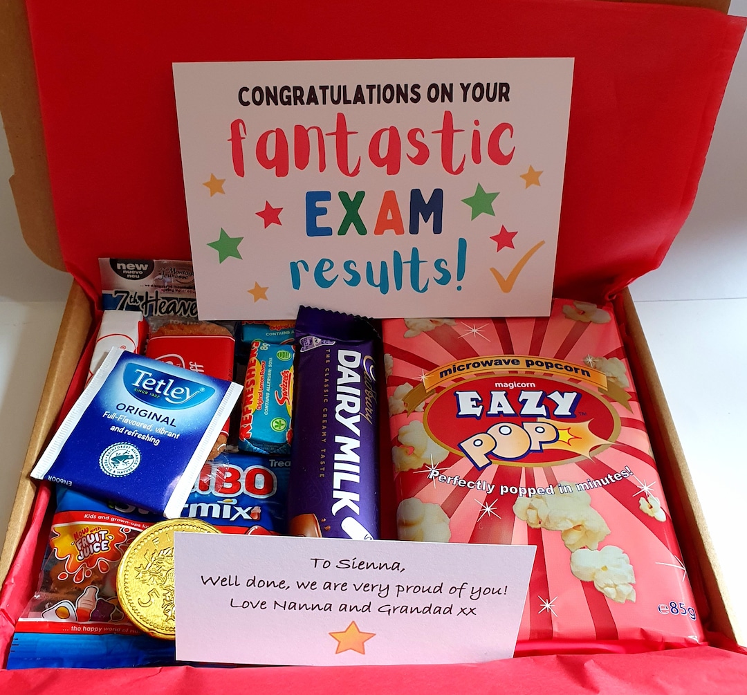 Exam Congratulations Gift Box: Treats & Personalized Note - Etsy