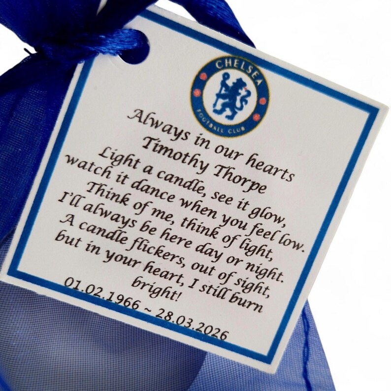 10 X Personalised Candle Favour Memorial Funeral Keepsake -memory ...