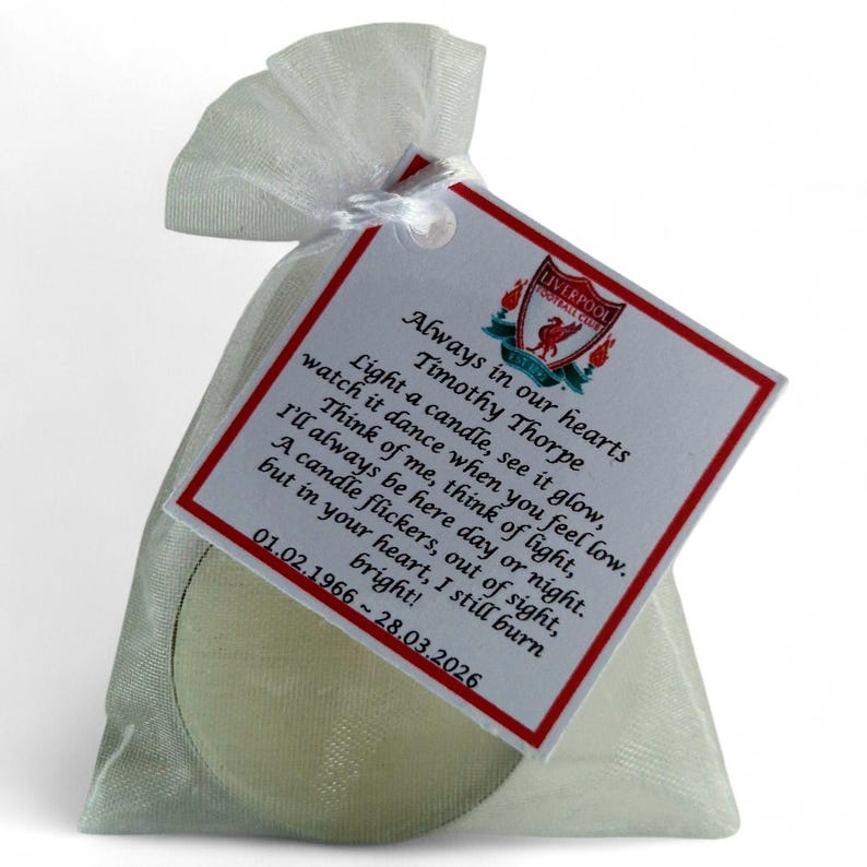 10 X Personalised Candle Favour Memorial Funeral Keepsake -memory ...